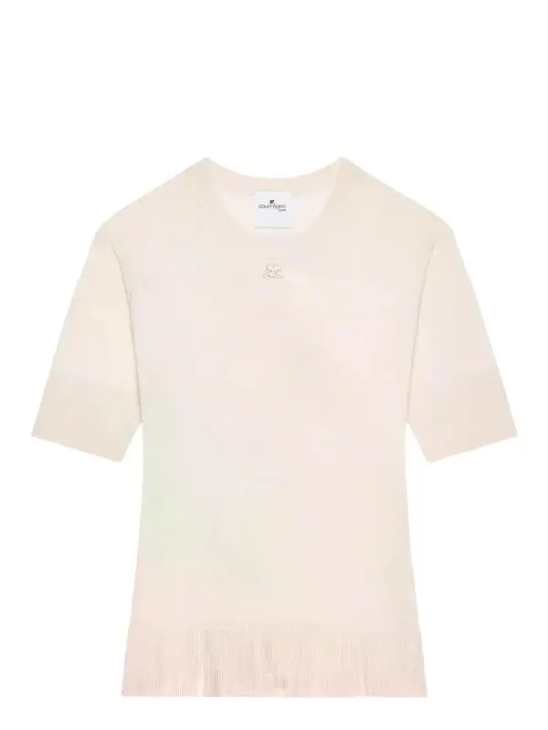 COURREGES Logo-detail T-shirt - Neutrals