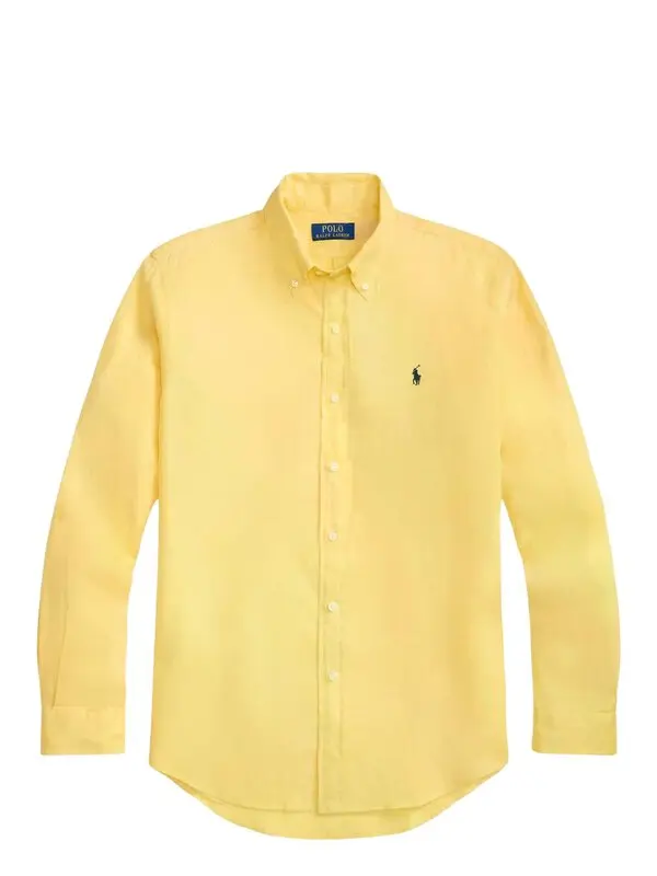 Polo Ralph Lauren Custom Fit Linen Shirt - Yellow