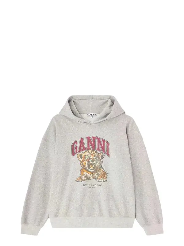 GANNI Graphic Hoodie - Grey