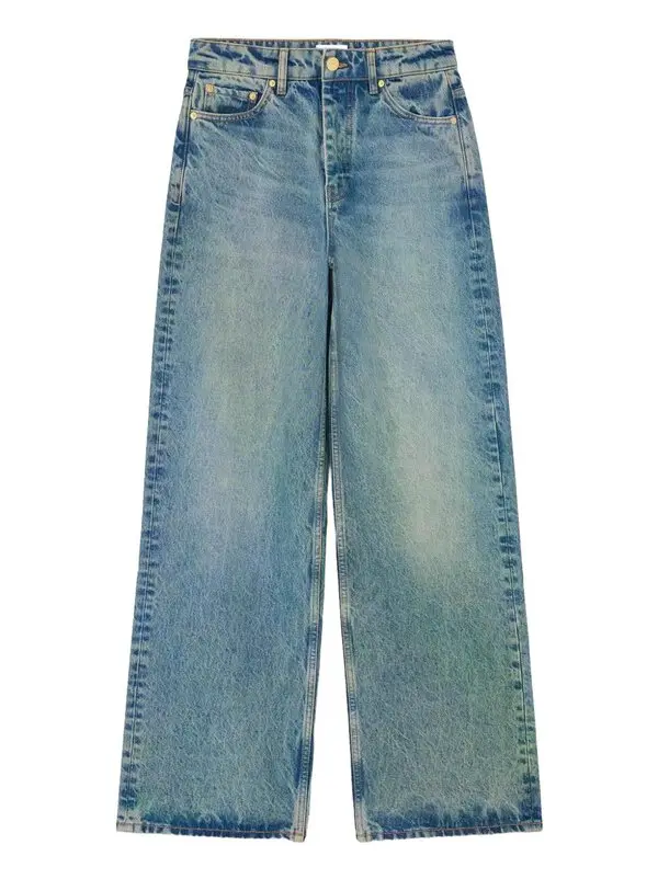 GANNI Logo-patch Jeans - Blue