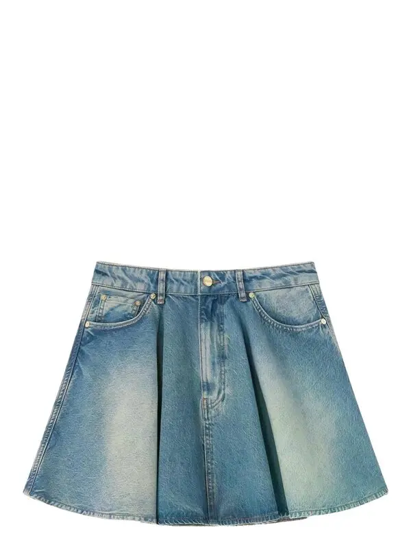 GANNI Panel Denim Skirt - Blue