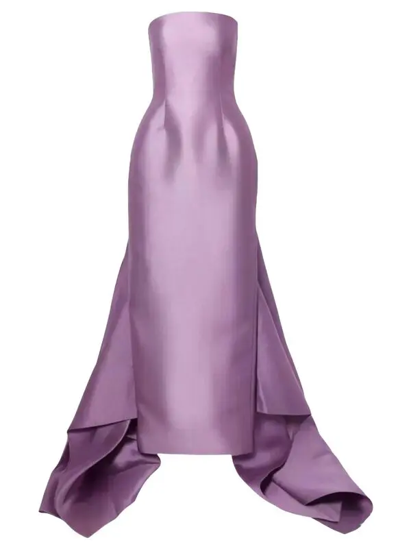 Solace London Imani Strapless Train Maxi Dress - Purple