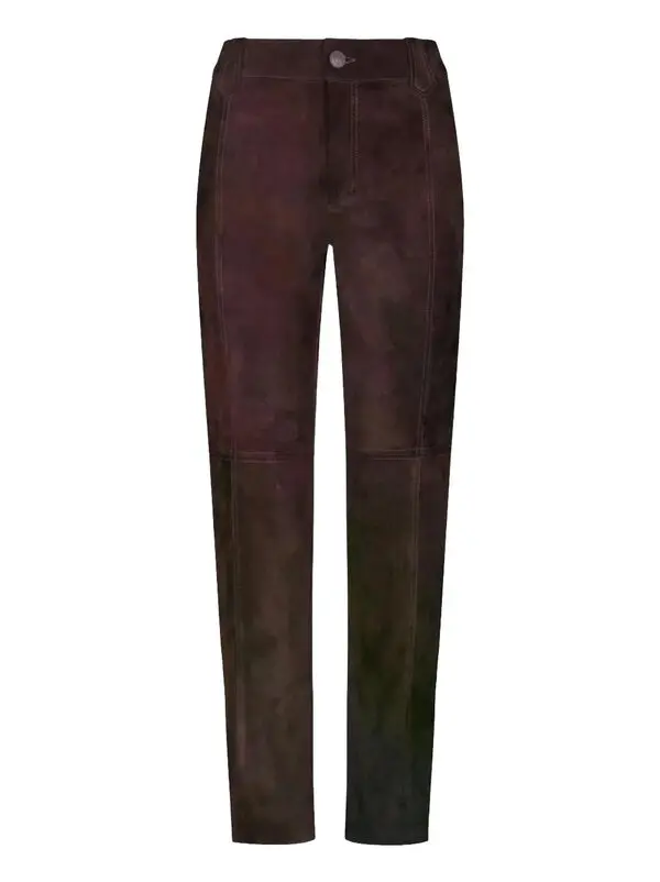 Johanna Ortiz Cartography Leather Trousers - Brown