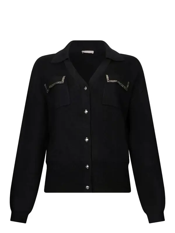 Liu Jo Appliquéd-pocket Cardigan - Black