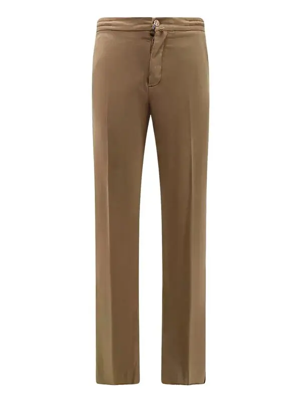 Kiton Logo-patch Trousers - Brown