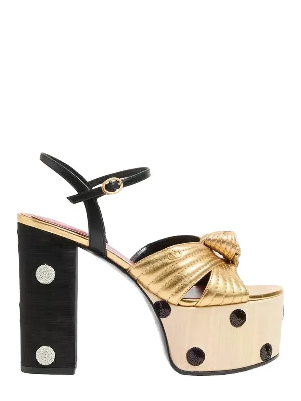 Valentino Garavani Crasher Platform Sandals - Gold