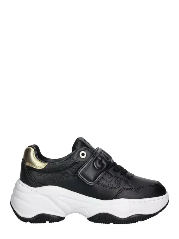 Guess Helinn Debossed Strap Sneakers - Black