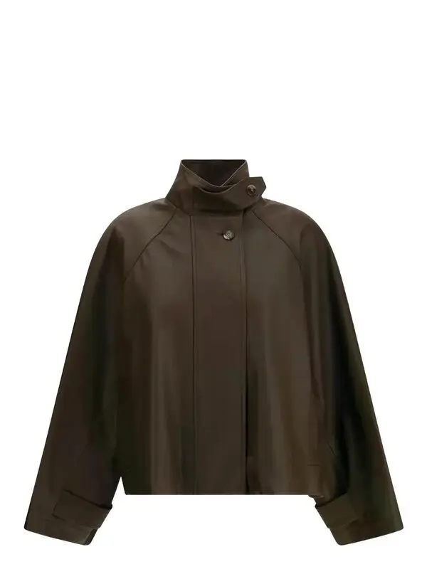 Loewe Leather Short Parka - Brown