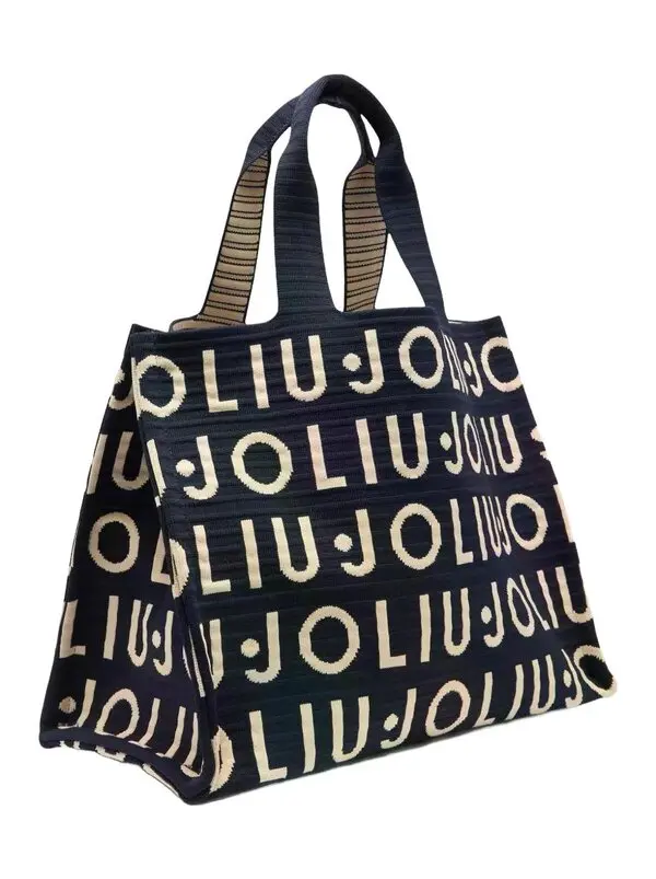 Liu Jo Jacquard Logo Knit Tote - Blue