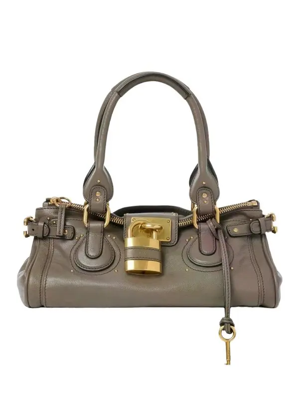 Chloé Paddington Padlock Detail Shoulder Bag - Grey