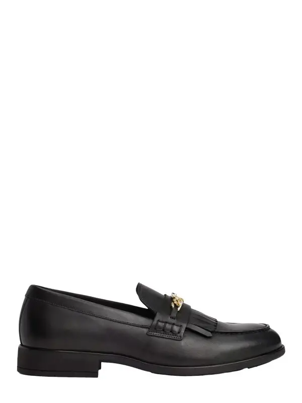 Tommy Hilfiger Fringed Chain-detailed Loafers - Black