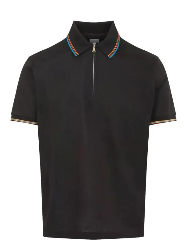 Paul Smith Zip-fastening Polo Shirt - Black