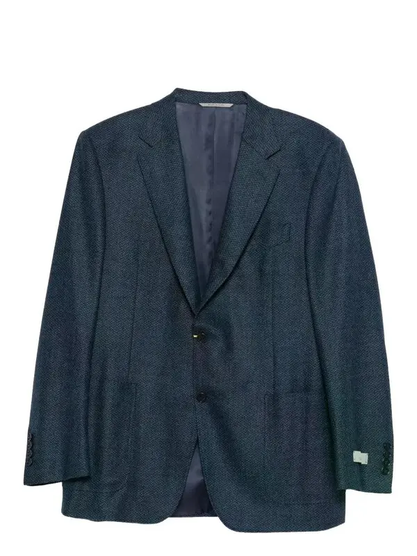 Canali Herringbone Pocket Blazer - Blue