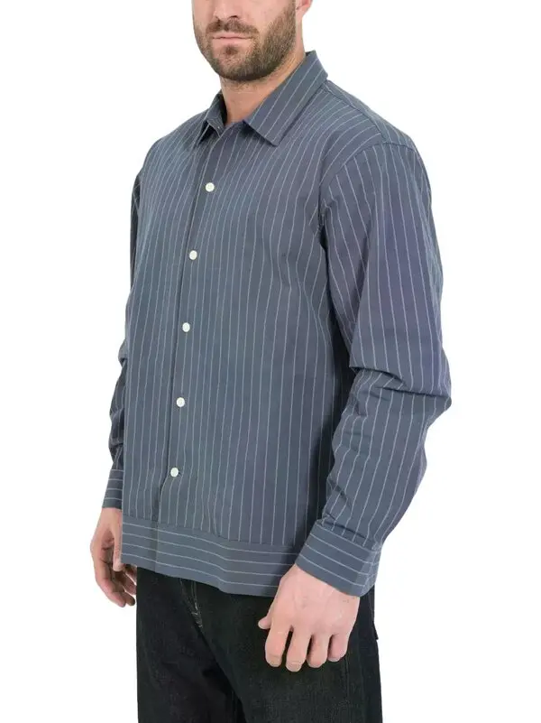Nn07 Striped-pattern Shirt - Blue
