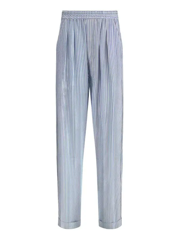 TOM FORD Striped Silk Trousers - Blue