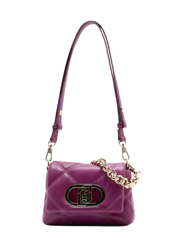 Liu Jo Lapuffy Quilted Monogram Bag - Purple