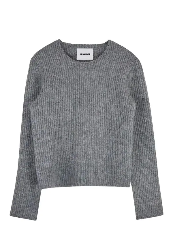 JIL SANDER Ribbed-knit Crew-neck Sweater - Grey