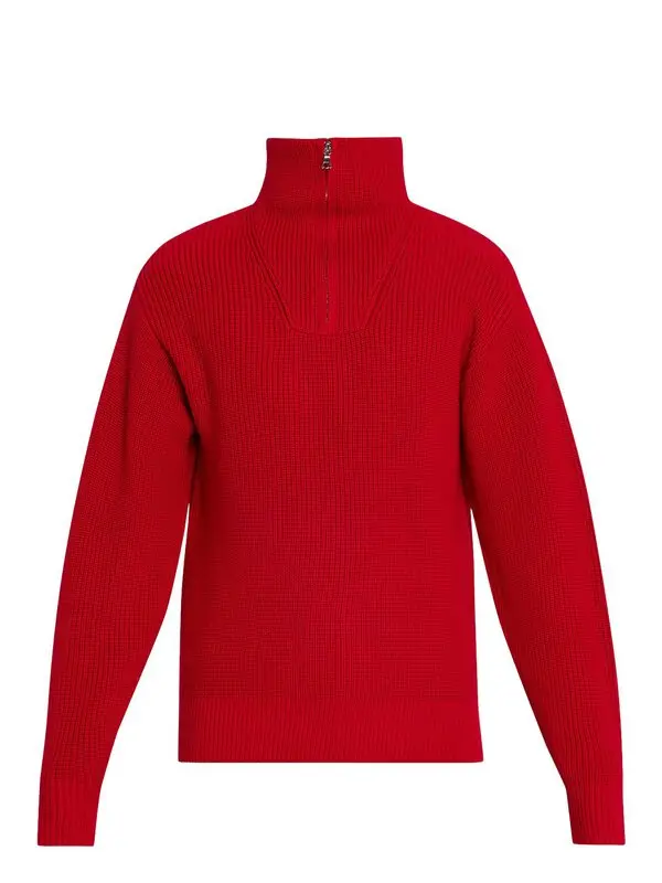 Officine Générale Tarek Wool Ribbed Sweater - Passion Red