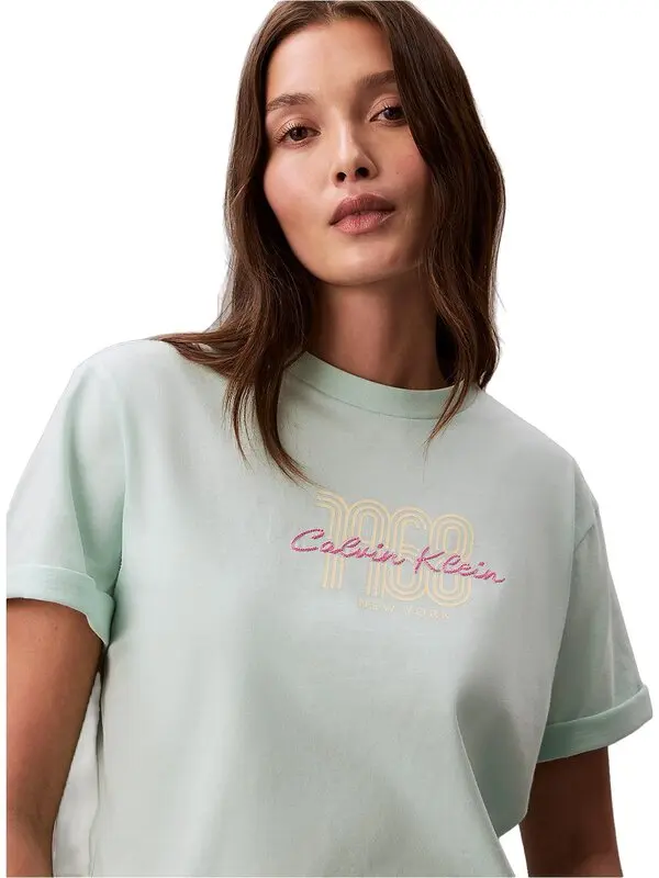 Calvin Klein 1968 Logo Graphic Boxy T-shirt - Dewdrop Green