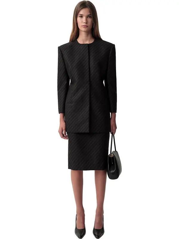 Calvin Klein Parker Collarless Blazer - Black