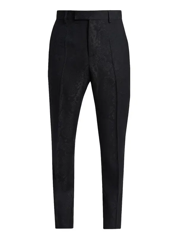 Versace Jacquard Formal Trousers - Black Blac