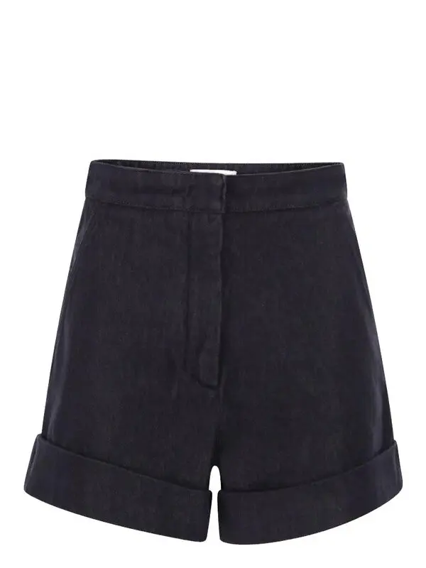 Max Mara Denim-effect Cotton Shorts - Blue