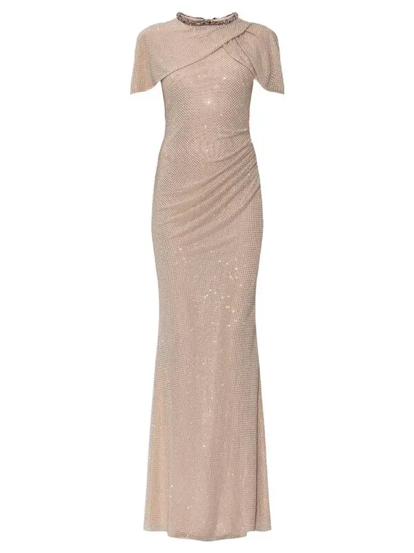SELF-PORTRAIT Sequin Long Dress - Cream