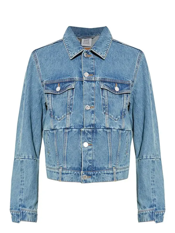 Vetements Cropped Denim Jacket - Light Blue