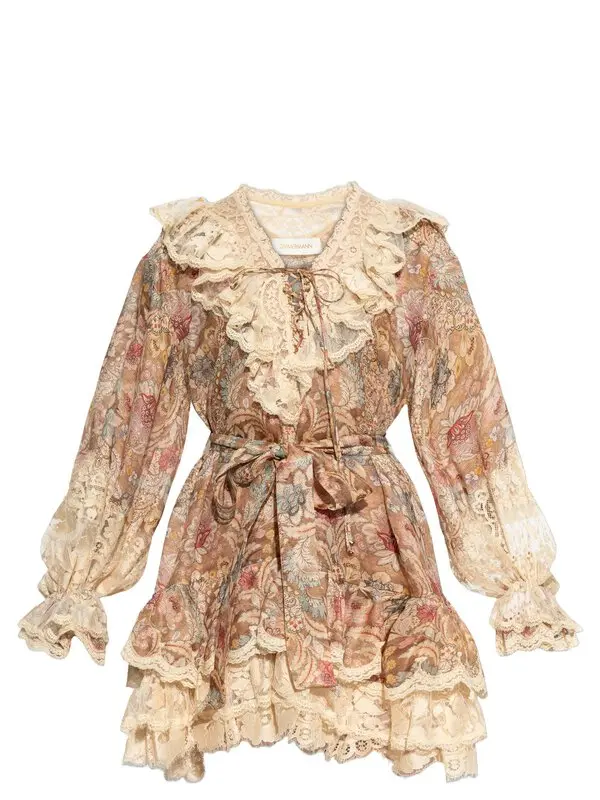Zimmermann Dress With Lace Inserts - Multicolour