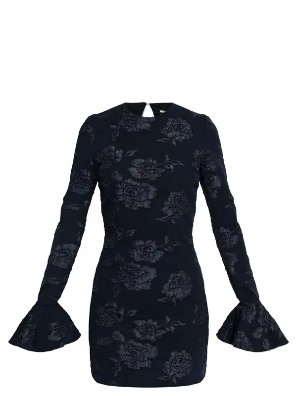 ROTATE BY BIRGER CHRISTENSEN Floral Motif Mini Dress - Navy Blue