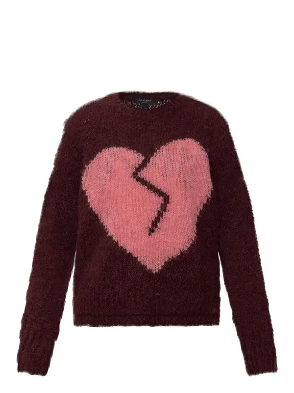 ALLSAINTS Luvheart Wool Sweater - Burgundy