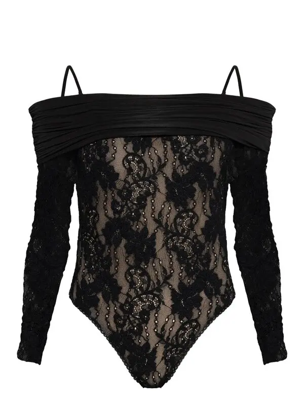 Zimmermann Lace Bodysuit With Long Sleeves - Black