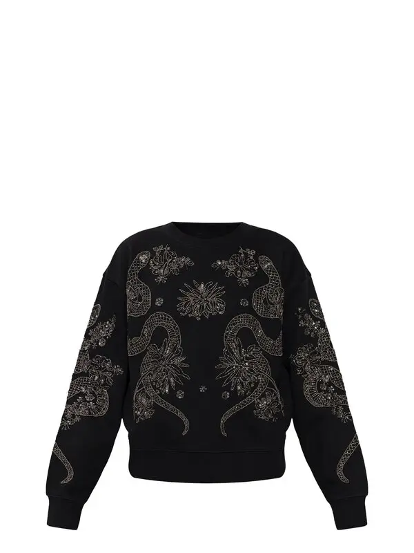 ALLSAINTS Cecile’ Appliquéd Sweatshirt - Black