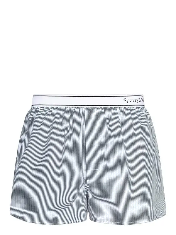 SPORTY & RICH Striped Pattern Boxers - Light Blue
