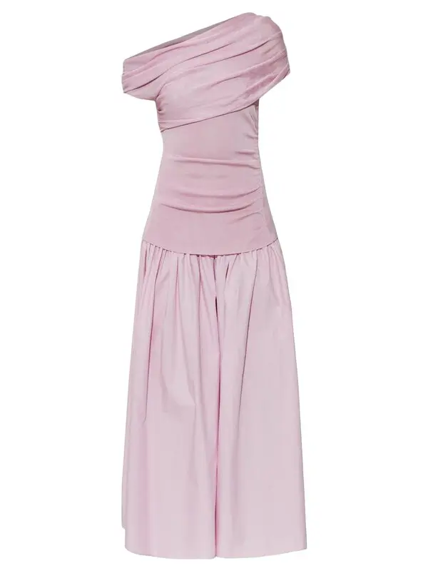 SELF-PORTRAIT One-shoulder Flared Dress - Pink