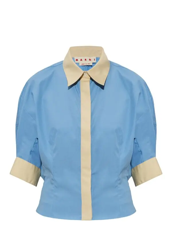 Marni Short Sleeve Cotton Shirt - Blue