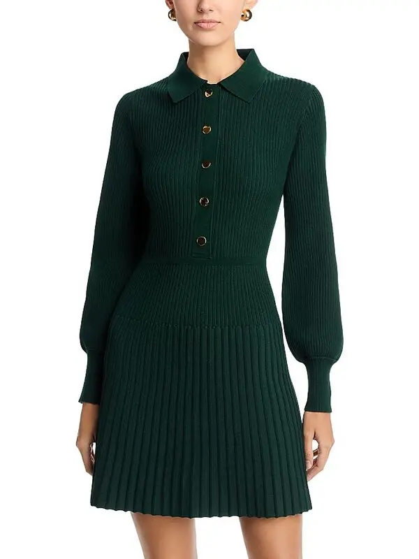 SINGLE THREAD Long Sleeve Sweater Knit Dress - Pine Grove