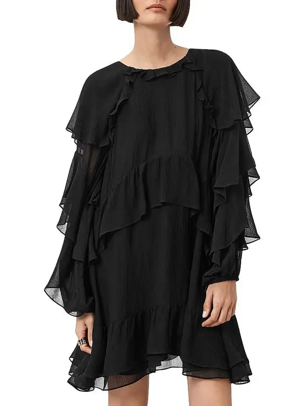 ALLSAINTS Lissie Ruffled Dress - Black
