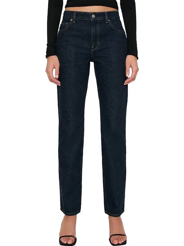REFORMATION Greer Mid Rise Straight Jeans - Ondine