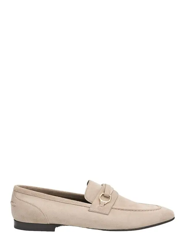 Brunello Cucinelli Suede Loafers With Horsebit Strap - Ice