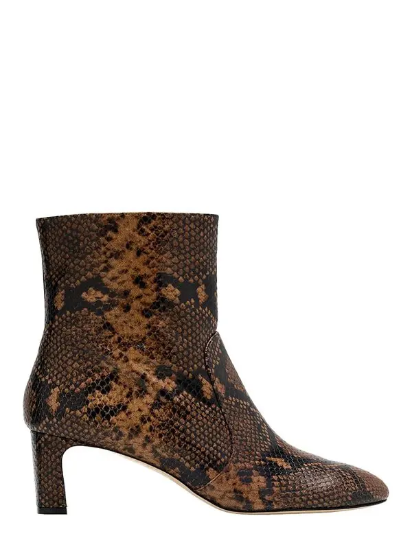STUART WEITZMAN Babette Printed Leather Booties - Espresso