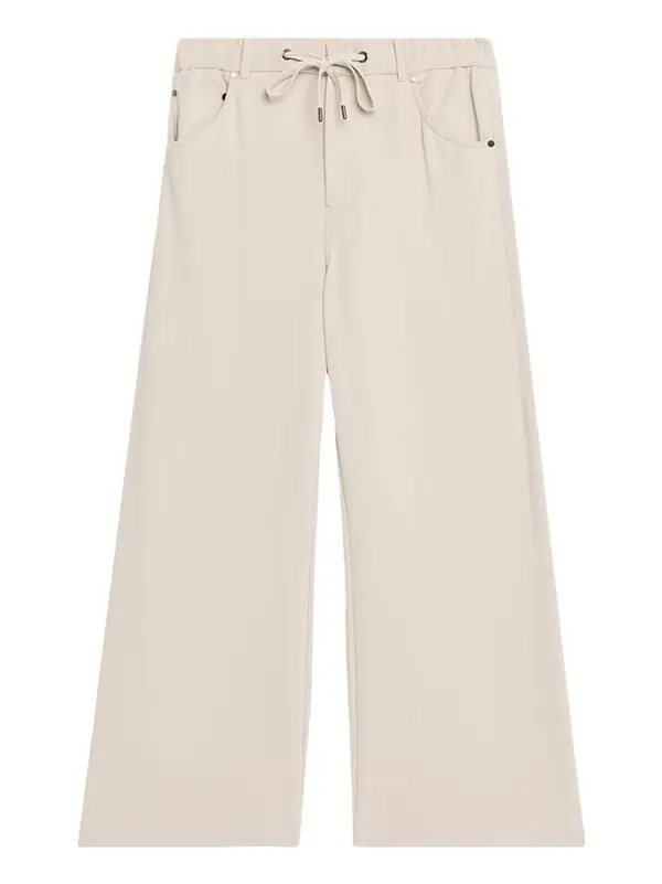 Brunello Cucinelli Wide-leg Knit Trousers - White