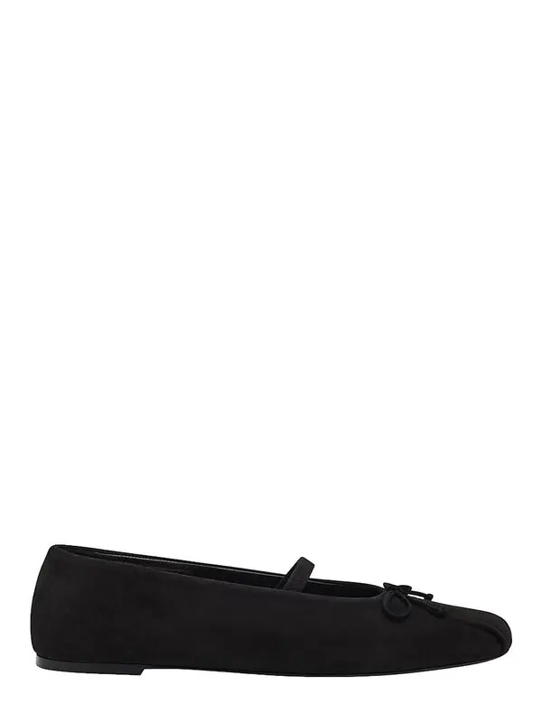 STUART WEITZMAN Prima Suede Mary Jane Ballerinas - Black