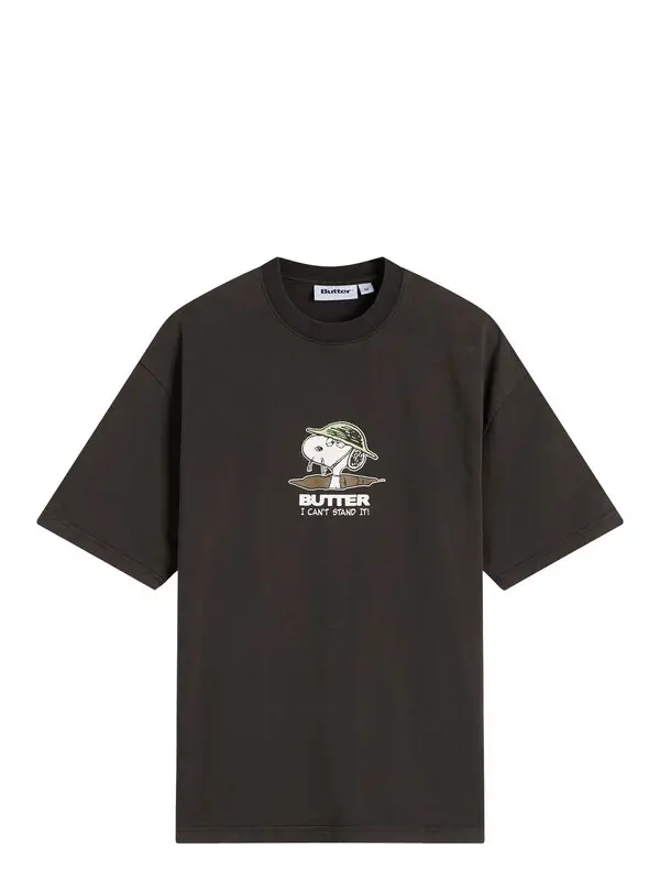 BUTTER GOODS X Peanuts Can't Stand It T-shirt - Washed Black
