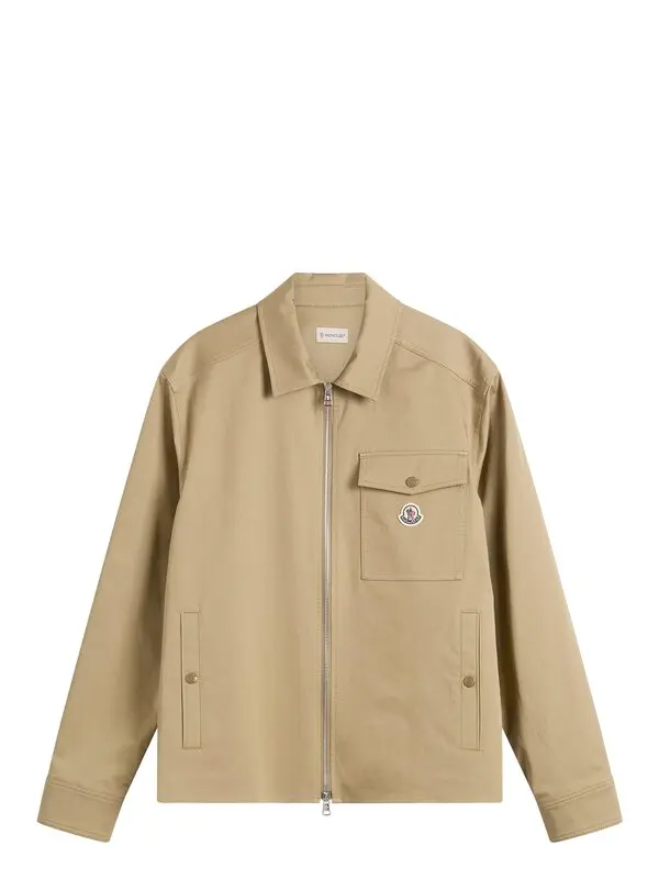 Moncler Gabardine Cotton Shirt Jacket - Brown