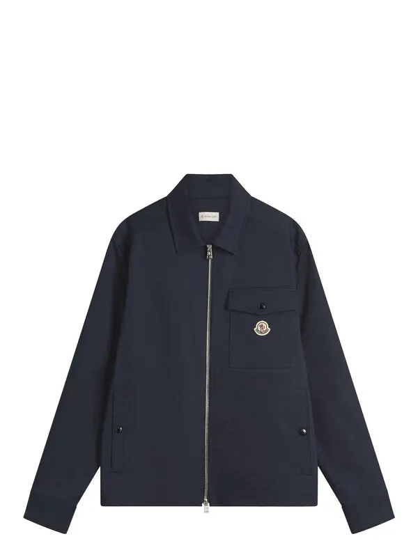 Moncler Gabardine Cotton Shirt Jacket - Navy