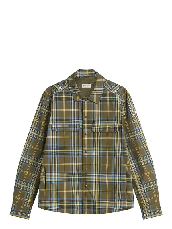 Moncler Eco Nylon Check Shirt Jacket - Green