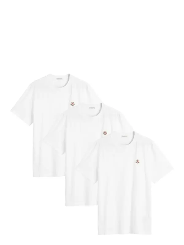 Moncler Short Sleeve 3 Pack Cotton T-shirts - White