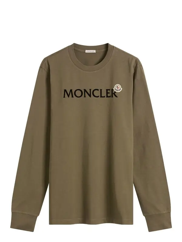 Moncler Long Sleeve Cotton T-shirt - Green