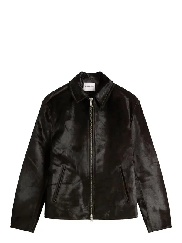 MKI MIYUKI ZOKU Cropped Hair-on Leather Jacket - Deep Brown